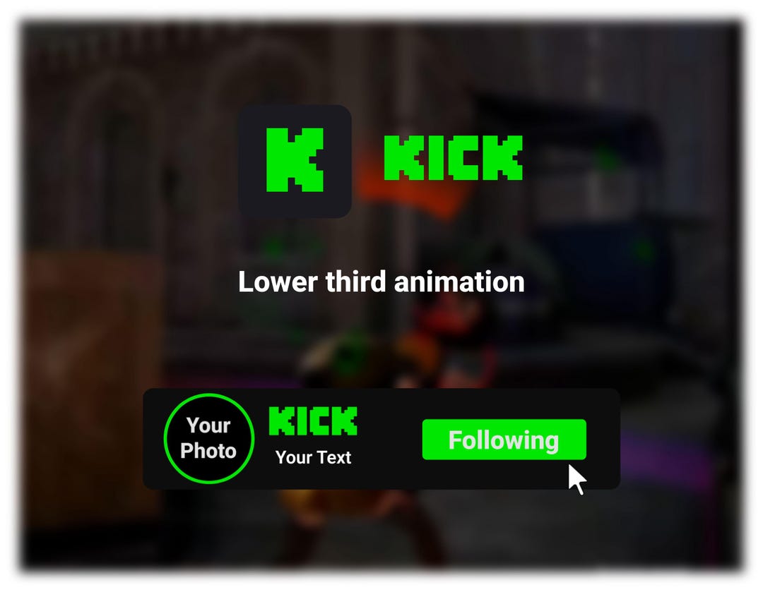 Custom Kick Subscribe Button Animation for Social Media Videos Light ...