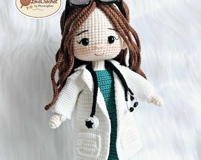 Doctor Doll Crochet, Handmade Doll, Decor, Amigurumi, Doctor Gift ...