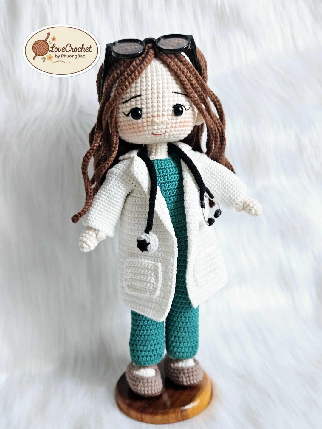 Crochet Doctor Doll, Handmade Amigurumi, 9.5 Inch Display Decor - Etsy