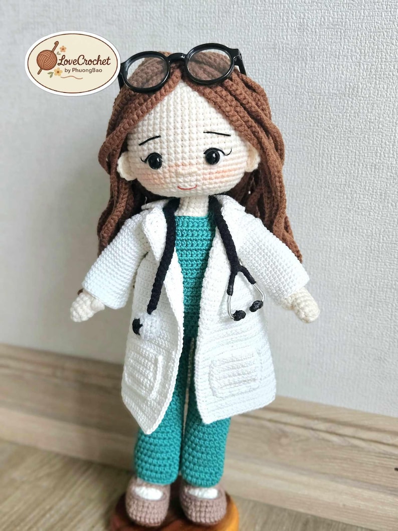 Doctor Doll Crochet, Handmade Doll, Decor, Amigurumi, Doctor Gift ...