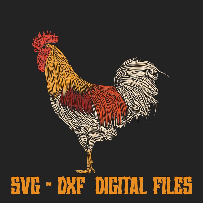 Golden and Red Rooster Svg - Fighting Rooster Svg - Rooster Svg ...