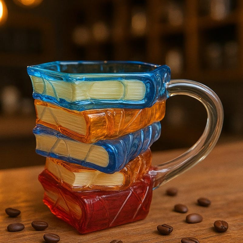 Glass Stacked Books Mug - Etsy