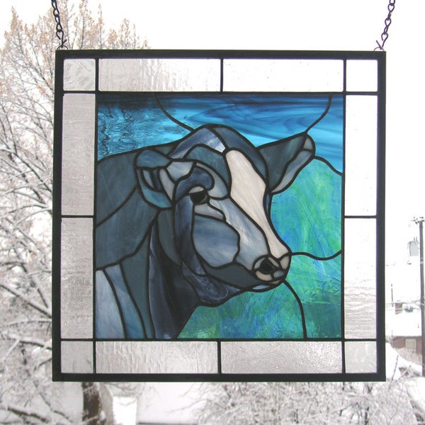Stained Glass Cow - Etsy