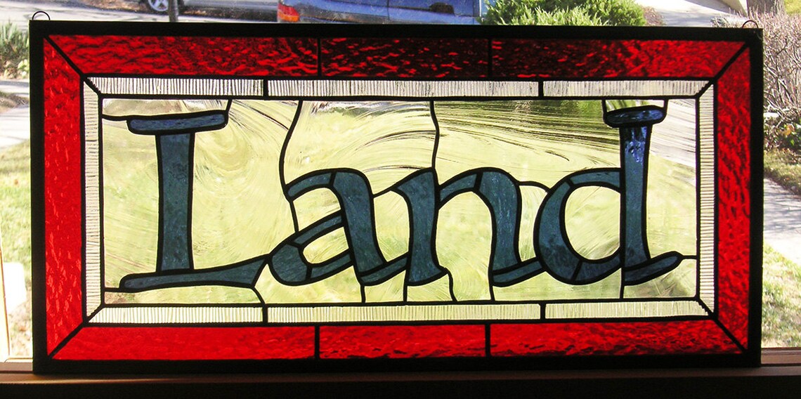Stained Glass Window Panel--"name Example" Panel--10" X 21.5" - Etsy