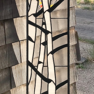 Aspen Trees With Fall Colored Leaves-- 7 3/4" X 60 5/8" - Stained Glass ...