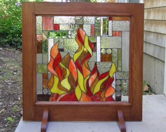 Stained Glass Fireplace - Etsy