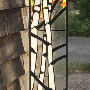 Aspen Trees With Fall Colored Leaves-- 7 3/4" X 60 5/8" - Stained Glass ...