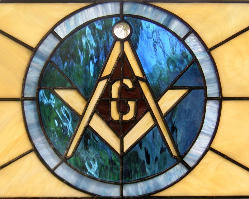 Stained Glass Window Panel--masonic Symbol- 11" X 19" - Etsy