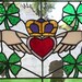 Stained Glass Window Panel--claddagh Symbol 14" X 14" - Etsy