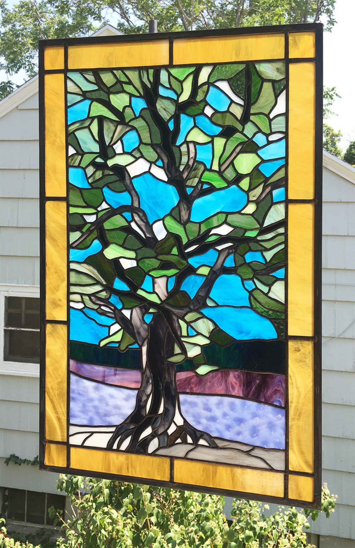 Stained Glass Panelarts and Crafts Tree Landscape - Etsy