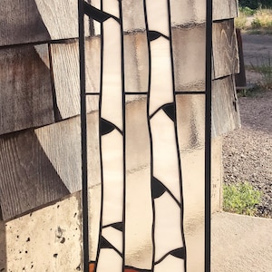 Aspen Trees With Fall Colored Leaves-- 7 3/4" X 60 5/8" - Stained Glass ...