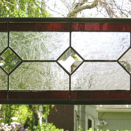 Stained Glass Window Panelred and Clear Textured - Etsy