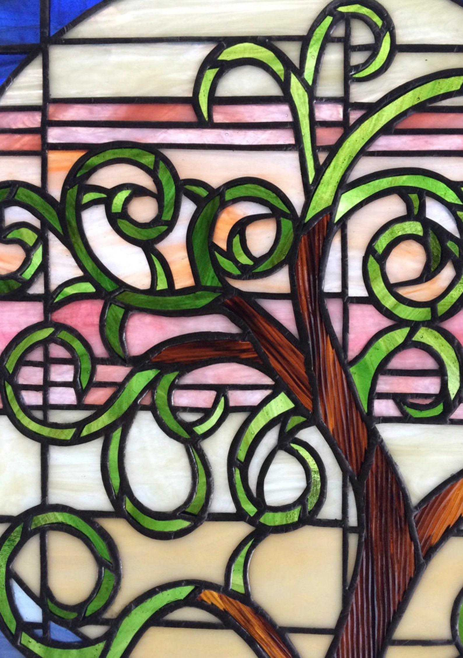 Stained Glass Window Paneltree of Life Landscape 18 X | Etsy