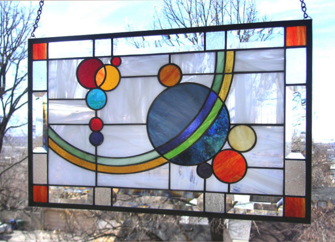 Stained Glass Window Panel--galaxy #2 -- 21 1/2" X 13 5/8" - Etsy