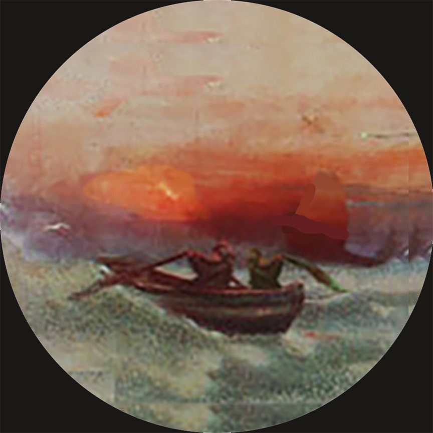 Stained Glass Window PanelRow Boat in Rough Seas 12 | Etsy