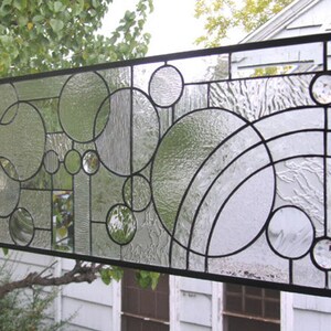 Stained Glass Window Panel-- Circle Study Geometric --12" X 28" - Etsy