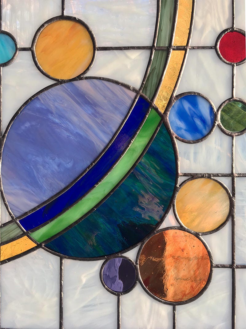 Stained Glass Window PanelGalaxy 3 18 x 18 | Etsy
