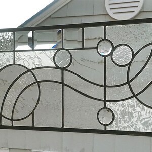 Stained Glass Panel--circle Study Geo Transom - 9.5" X 30" READY FOR ...