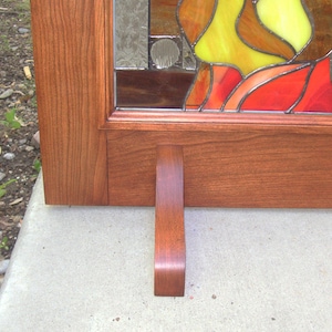 Stained Glass--mission Fireplace Screen Geometric With Wooden Frame 31 ...