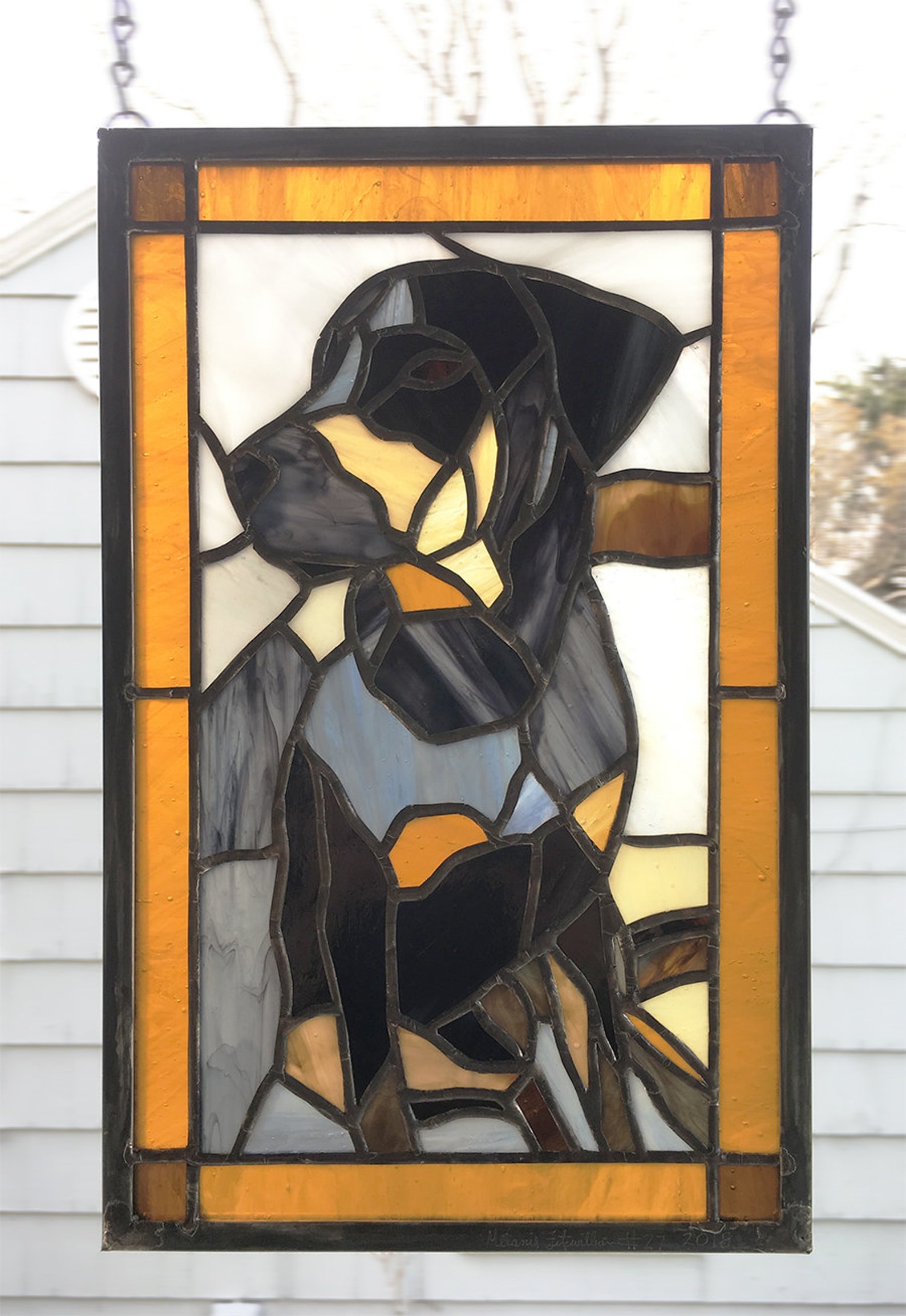 Stained Glass Panel Loved Doberman Portrait 8 X - Etsy