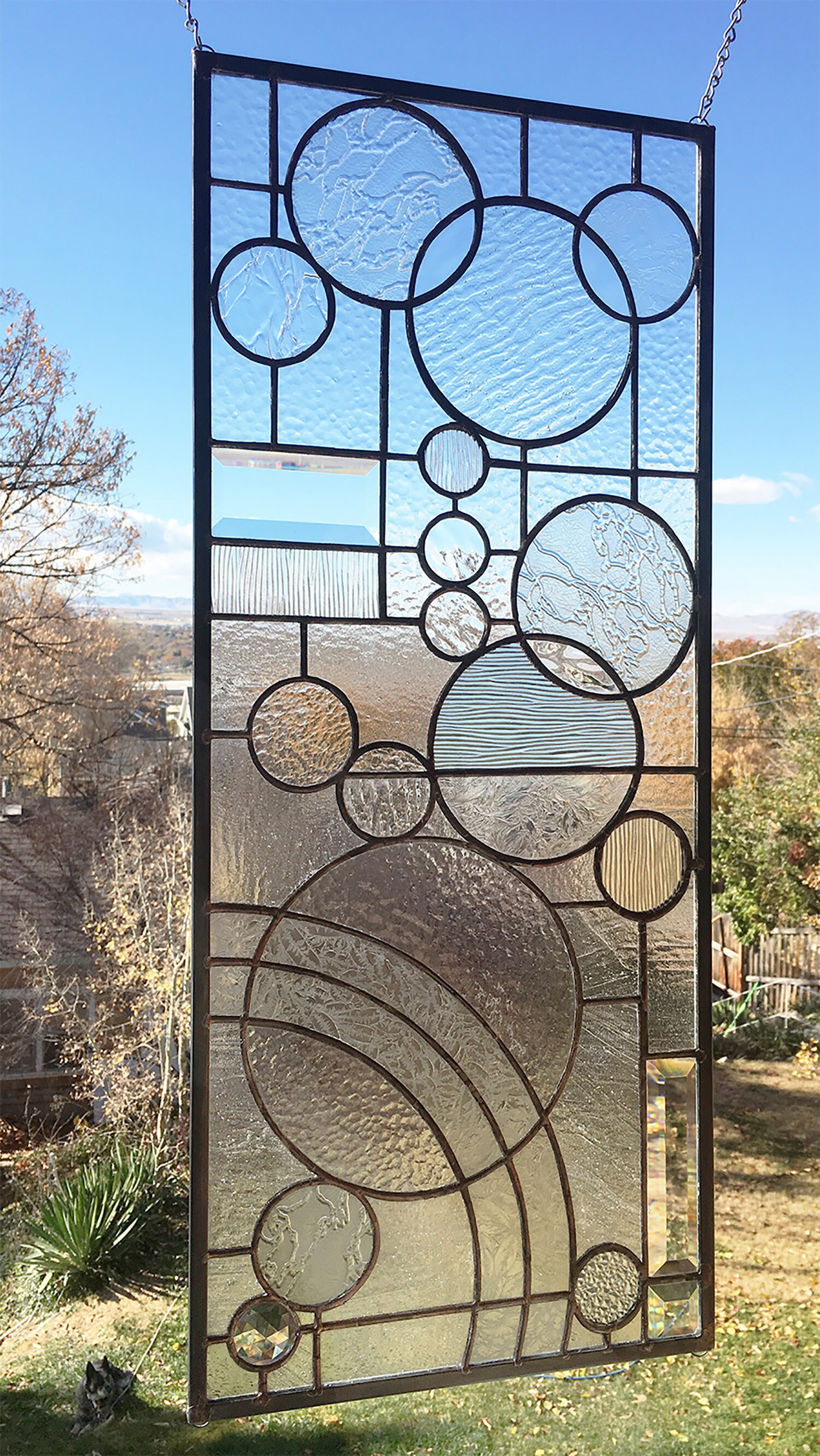 Stained Glass Window Panel Circle Study Geometric 12 | Etsy