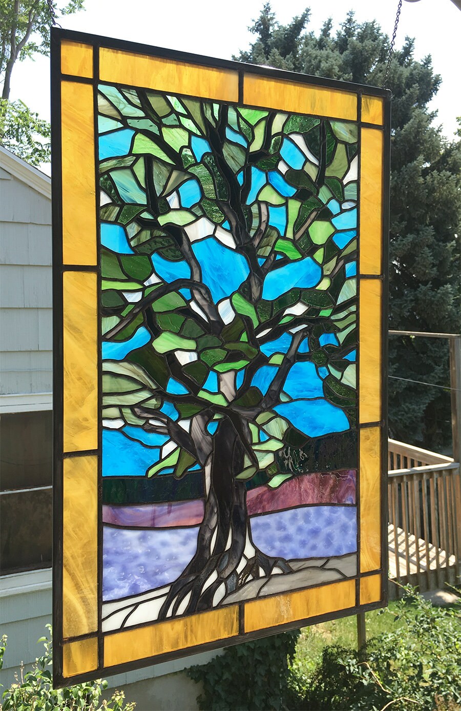 Stained Glass Panelarts and Crafts Tree Landscape - Etsy