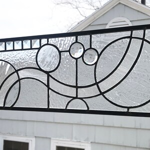 Stained Glass Window Panel--circle Study Geo --7" X 26.75" - Etsy