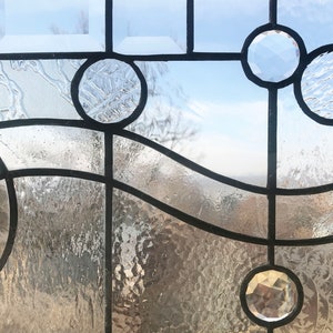 Stained Glass Panel--circle Study Geo Transom - 9.5" X 30" READY FOR ...