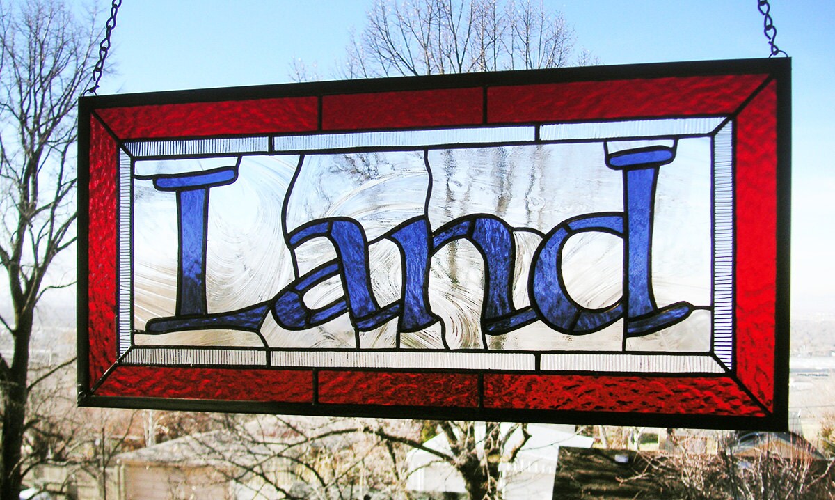 Stained Glass Window Panel--"name Example" Panel--10" X 21.5" - Etsy