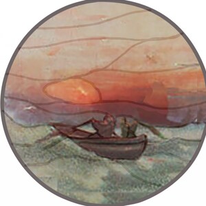 Stained Glass Window Panel--row Boat in Rough Seas --12" X 12" - Etsy