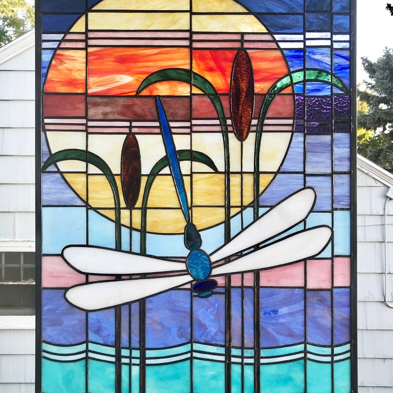 Stain Glass Panel Sunset - Etsy