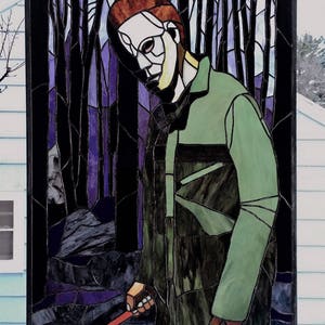 Stained Glass Window Panel--horror Figure Michael Myers 24" X 36" - Etsy