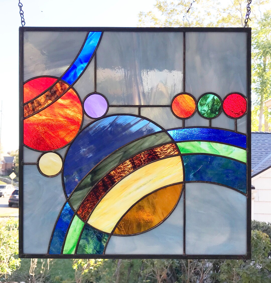 Custom Galaxy I Square--18.5" X 18.5 " --stained Glass Panel - Etsy
