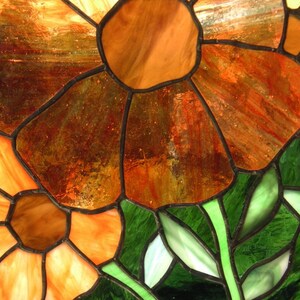 Stained Glass Window Panel--summer Marigolds - 16 " X 16" - Etsy