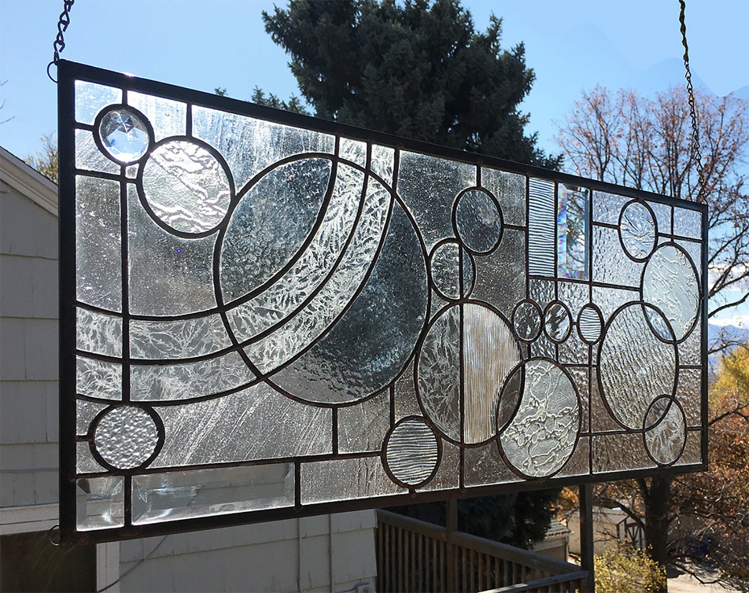 Stained Glass Window Panel Circle Study Geometric 12 | Etsy