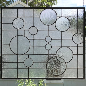 Stained Glass Window Panel--circle Study Geometric # 9 -24" Tall X 27 ...