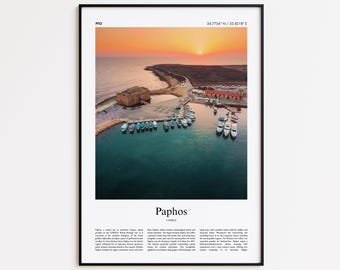 Paphos Poster Colorful Print, Paphos Wall Art, Paphos Photo Decor ...