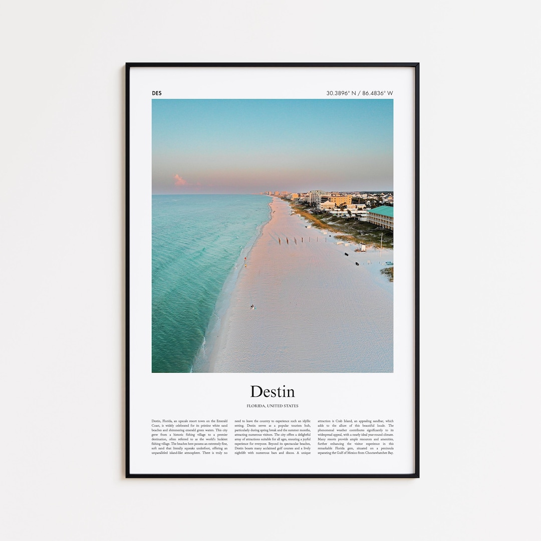 Destin Color Print, Destin Real Photo Poster, Destin Travel Poster Gift ...