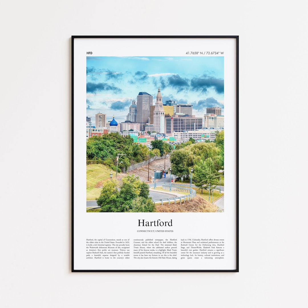 Hartford Color Print, Hartford Real Photo Poster, Hartford Travel ...