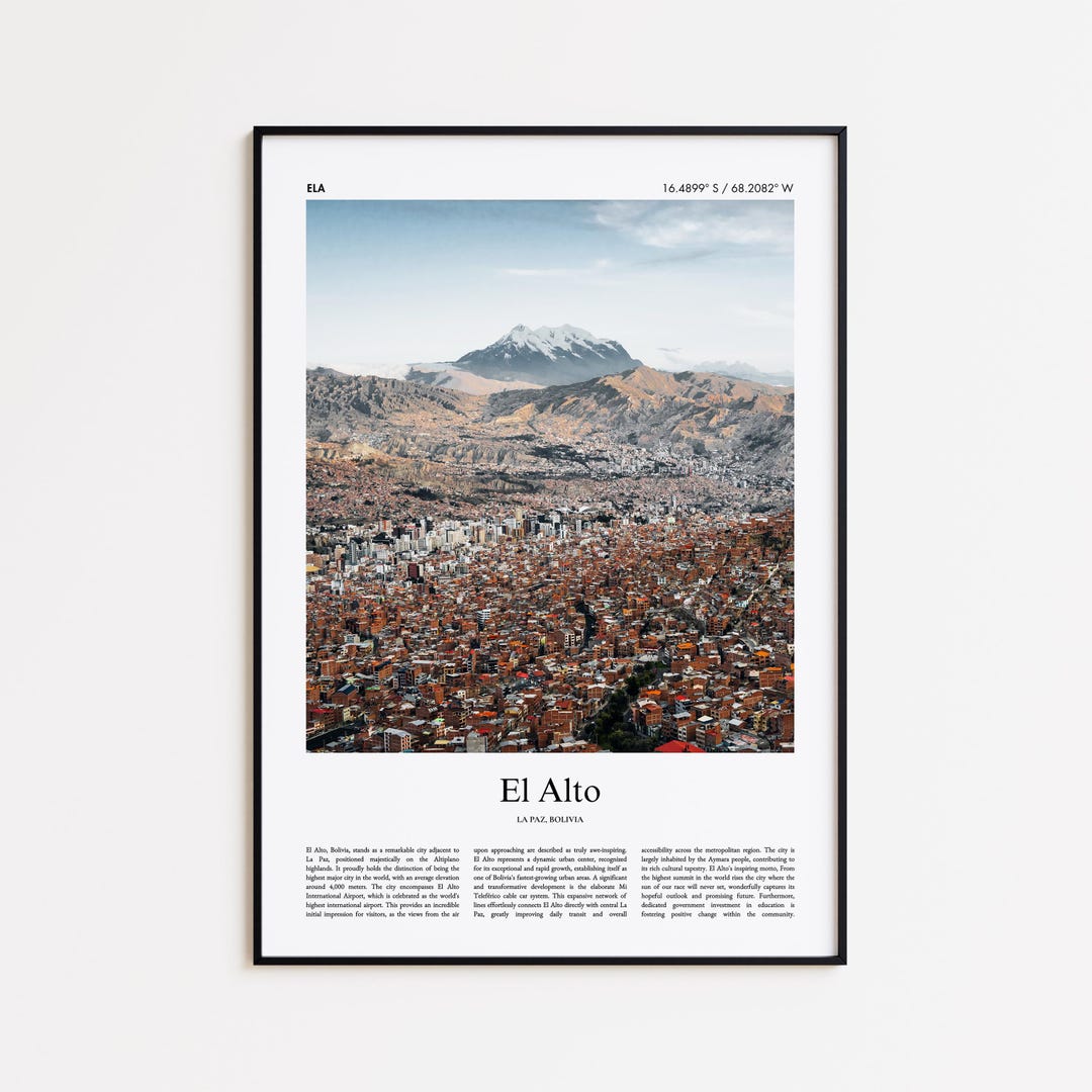 El Alto Color Print, El Alto Real Photo Poster, El Alto Travel Poster ...