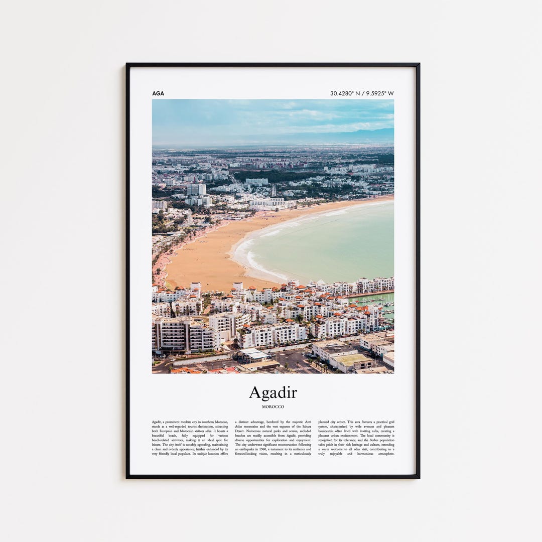 Agadir Color Print, Agadir Real Photo Poster, Agadir Travel Poster Gift ...