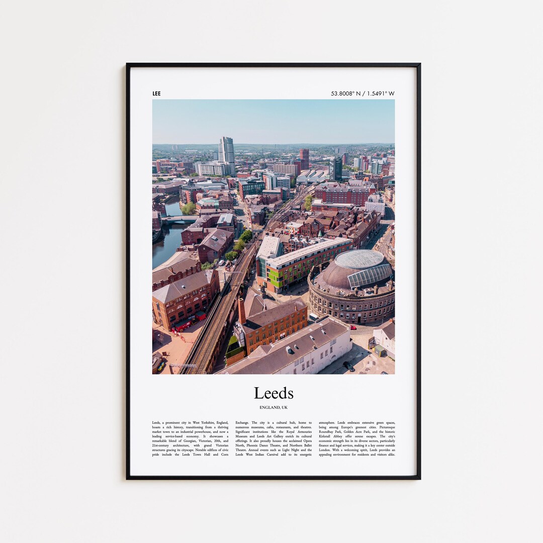 Leeds Color Print, Leeds Real Photo Poster, Leeds Travel Poster Gift ...