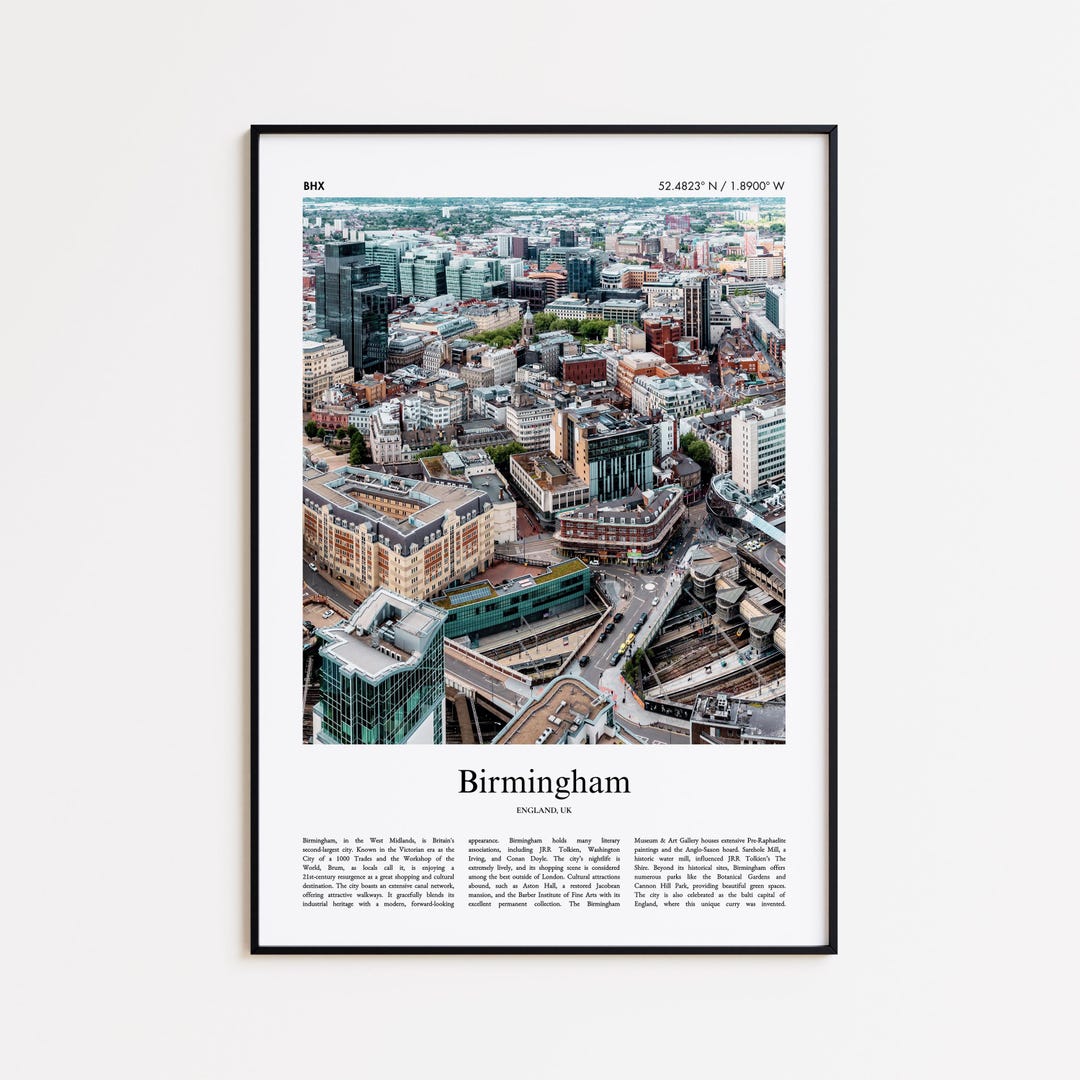 Birmingham Color Print, Birmingham Real Photo Poster, Birmingham Travel ...