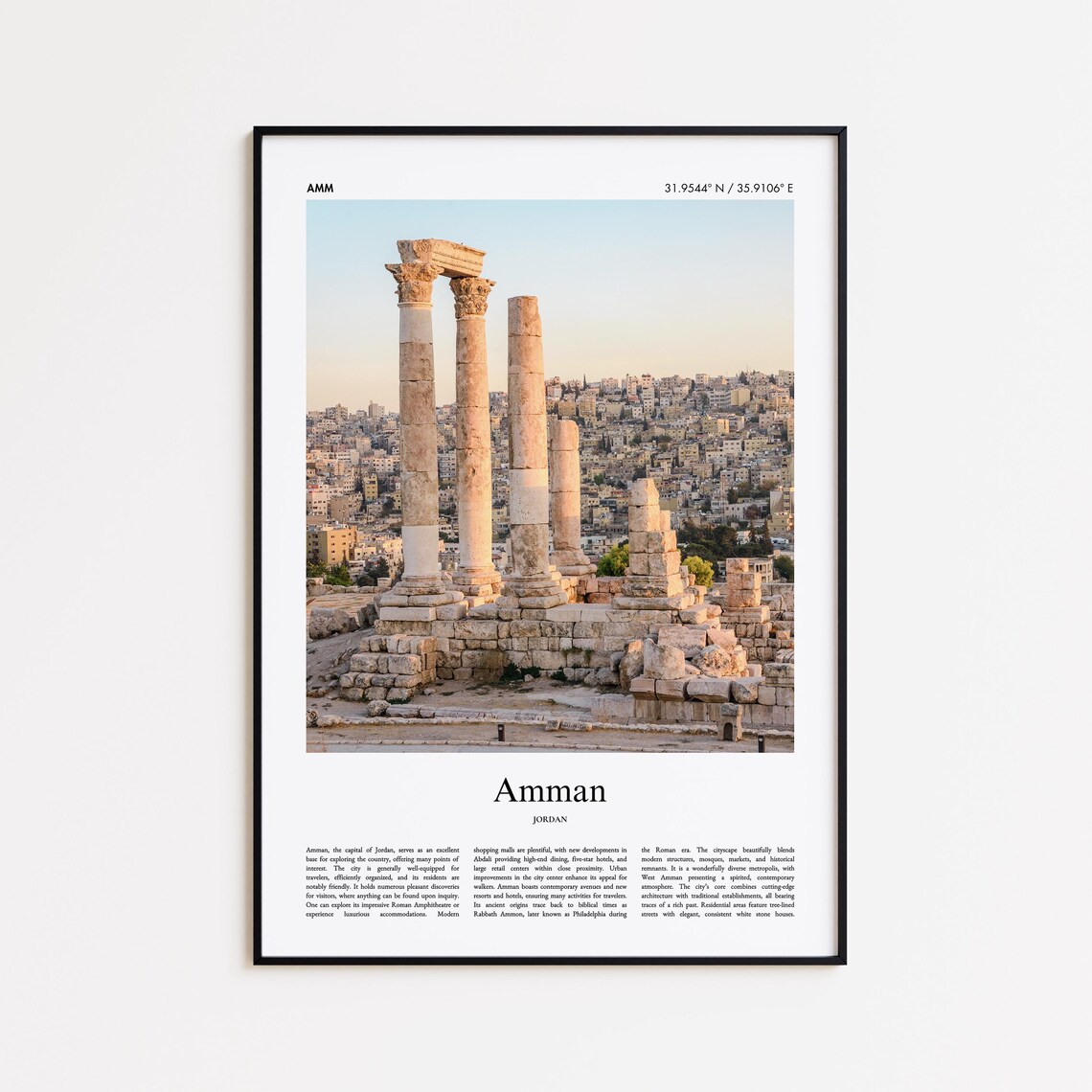Amman Color Print, Amman Real Photo Poster, Amman Travel Poster Gift ...