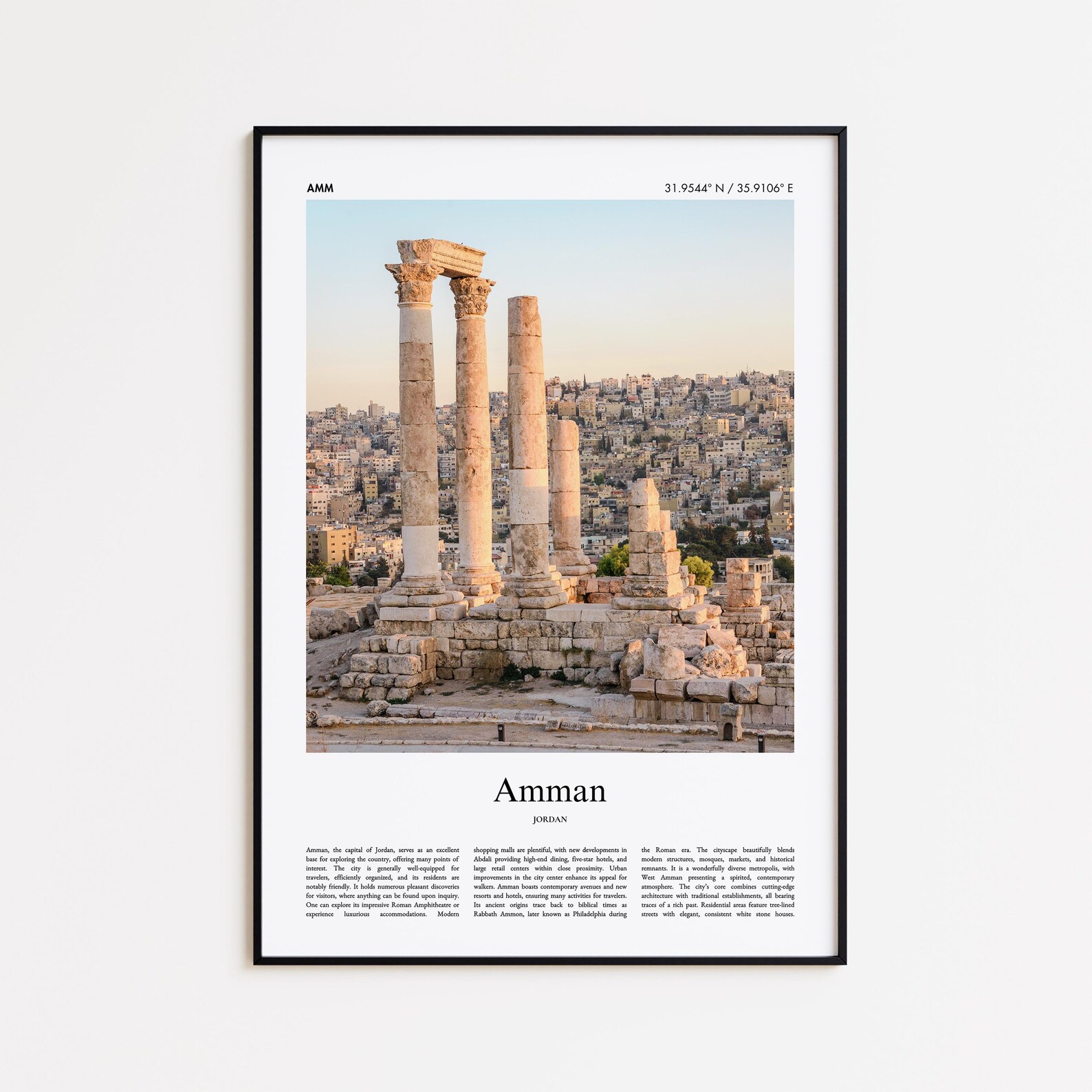 Amman Color Print, Amman Real Photo Poster, Amman Travel Poster Gift ...