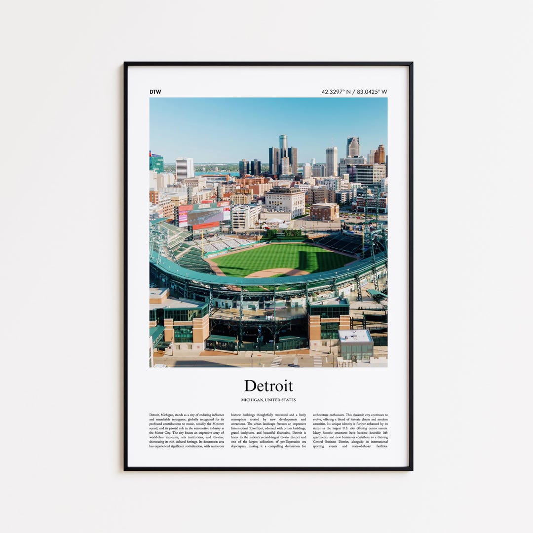 Detroit Color Print, Detroit Real Photo Poster, Detroit Travel Poster ...