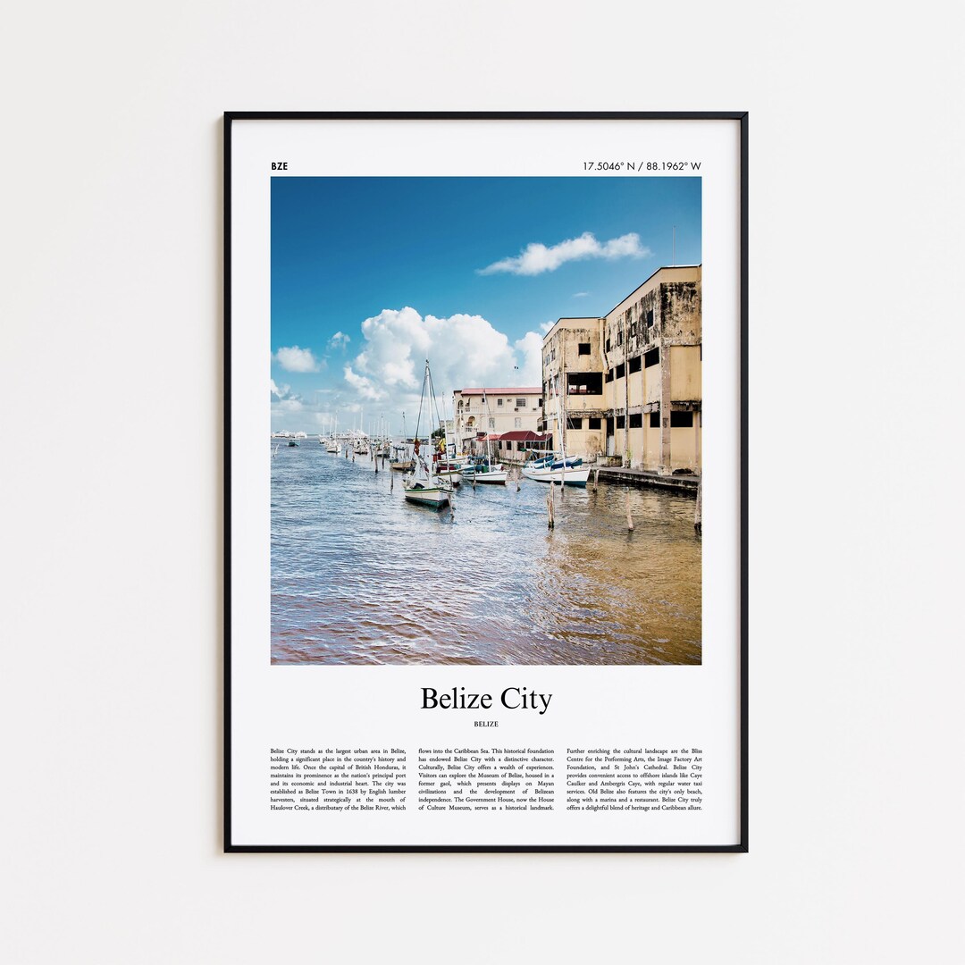 Belize City Color Print, Belize City Real Photo Poster, Belize City ...