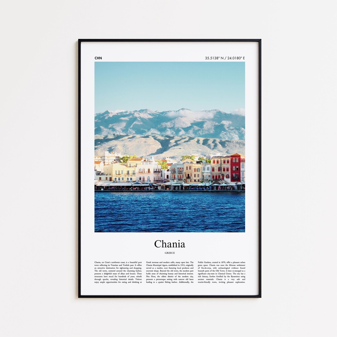 Chania Color Print, Chania Real Photo Poster, Chania Travel Poster Gift ...