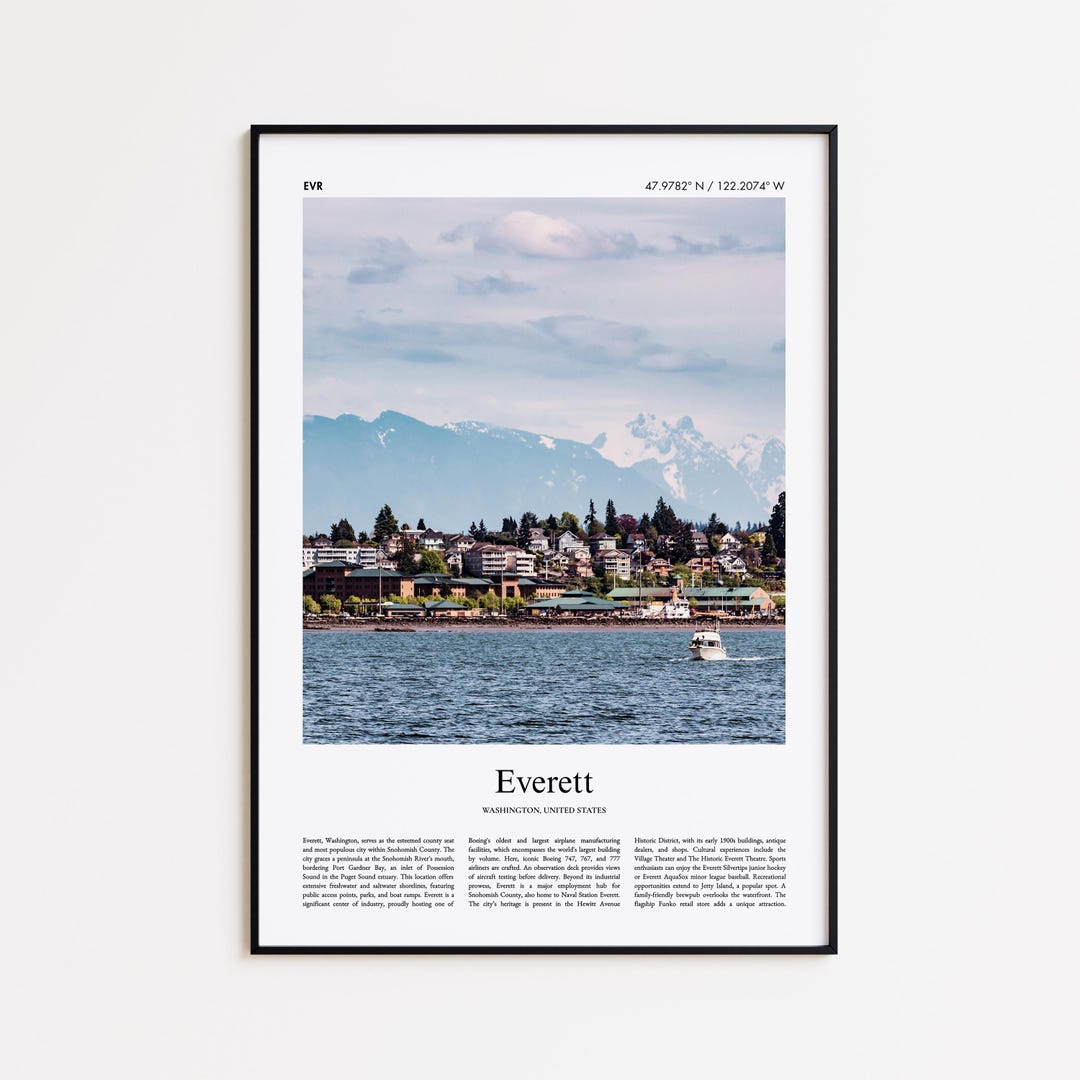 Everett Color Print, Everett Real Photo Poster, Everett Travel Poster ...