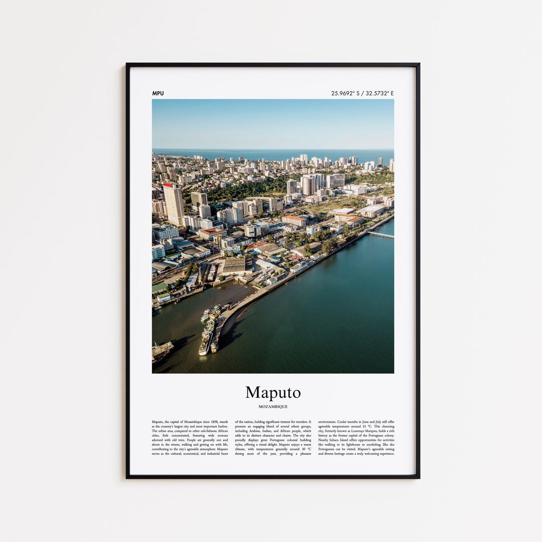 Maputo Color Print, Maputo Real Photo Poster, Maputo Travel Poster Gift ...